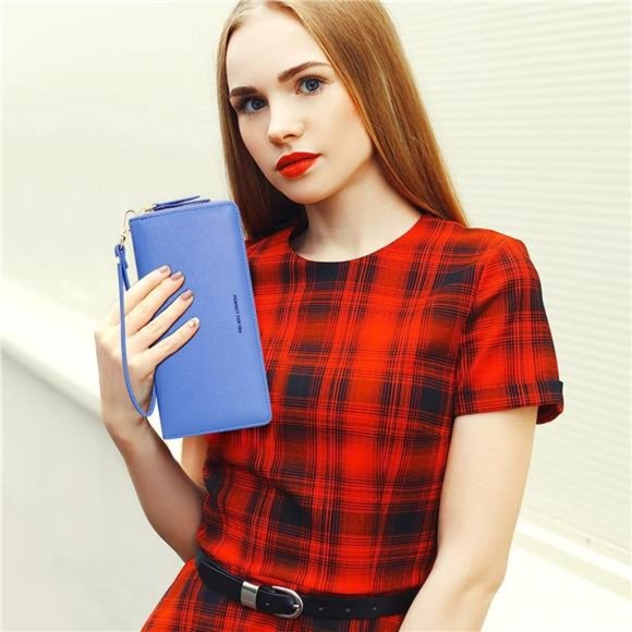 Bags | Womens Wallet Rfid Blocking Zip Around Wallet Very Peri Blue ...
